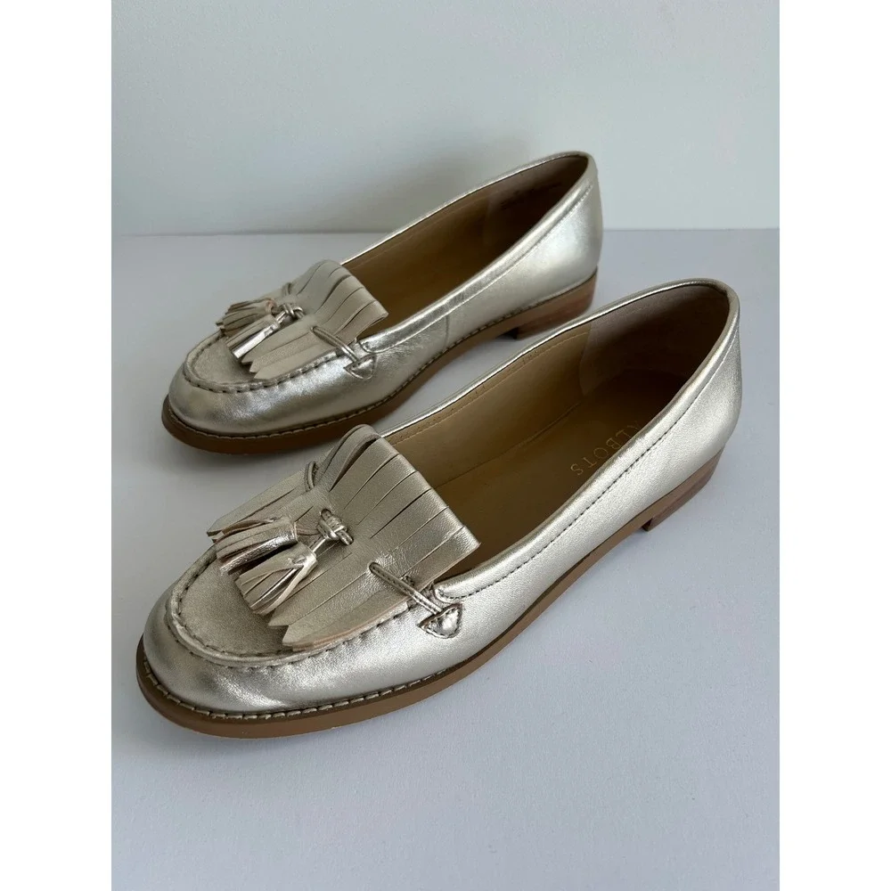 Talbots | Shoes | Talbots Laura Tassels Gold Metallic Leather Kiltie ...